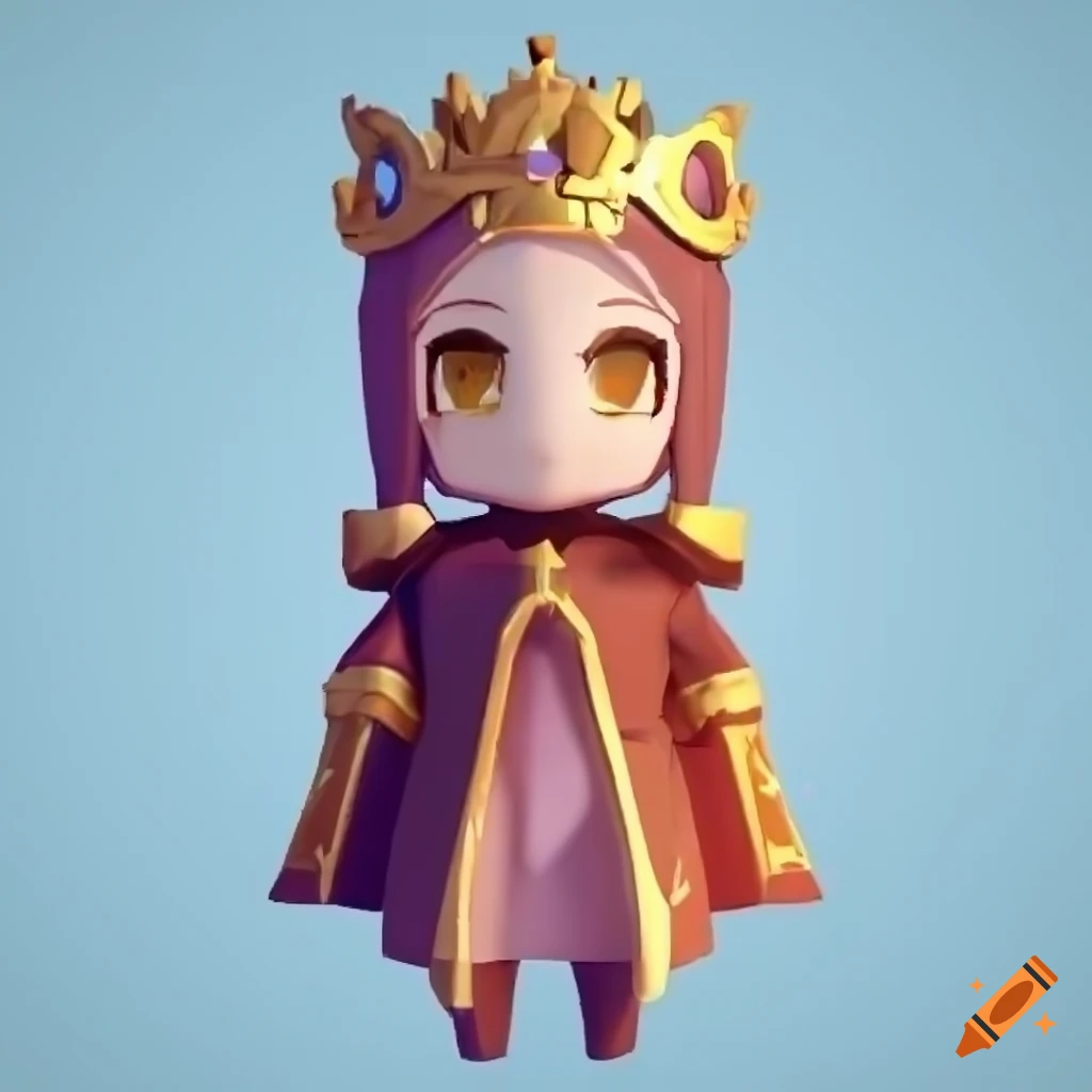 3d model reference t-pose of a cute chibi bishop in royal attire on Craiyon