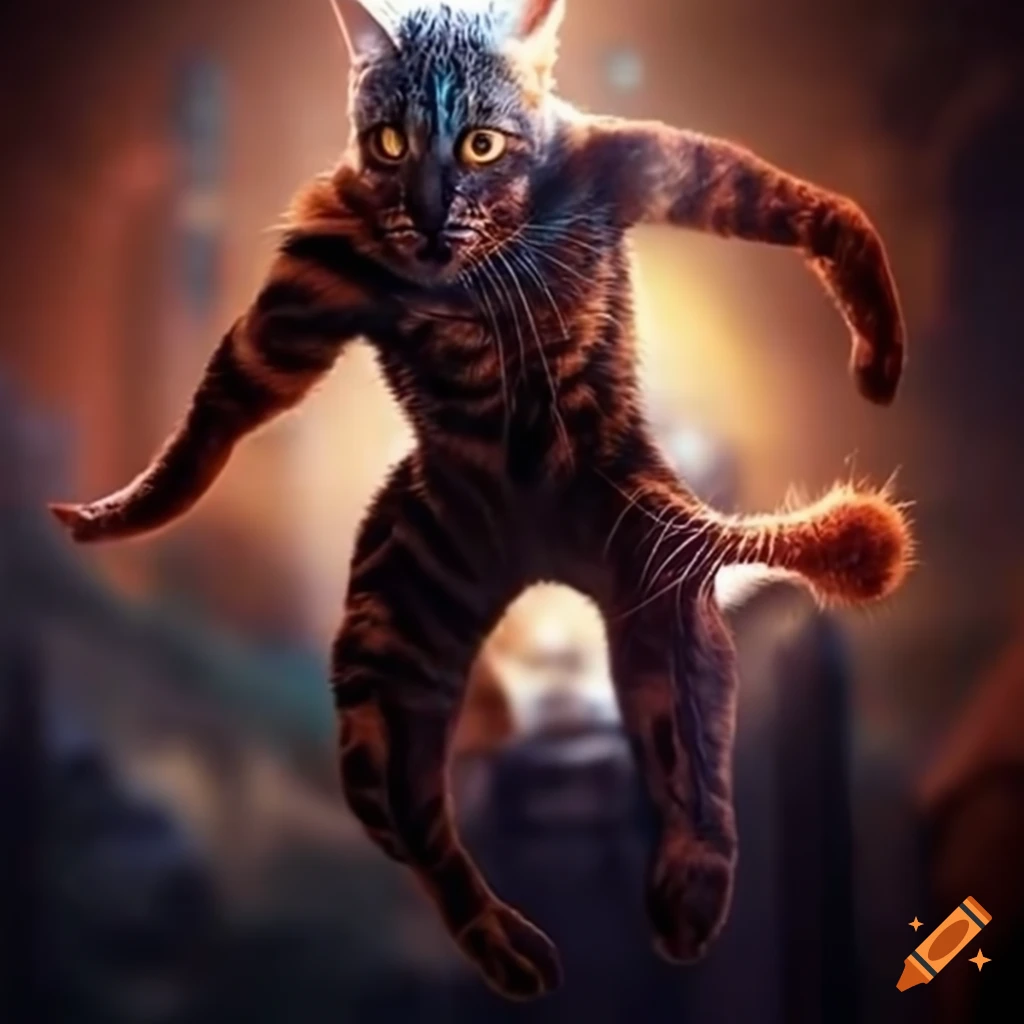 Cat with superpowers on Craiyon