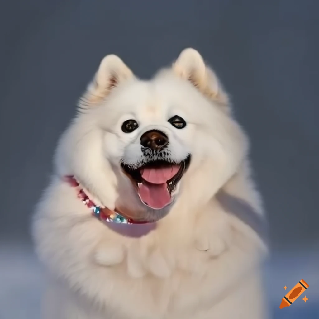 Samoyed dog playing on Craiyon
