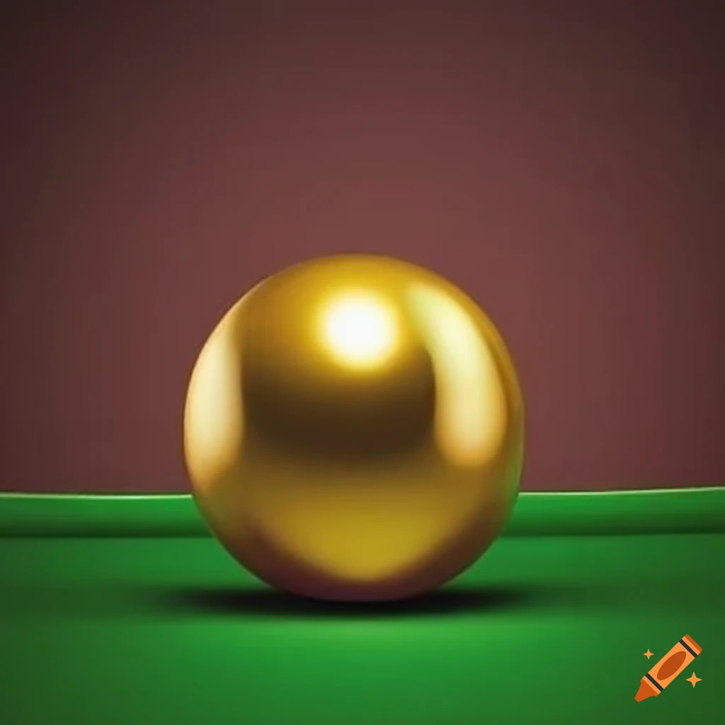 Golden ball on a snooker table on Craiyon