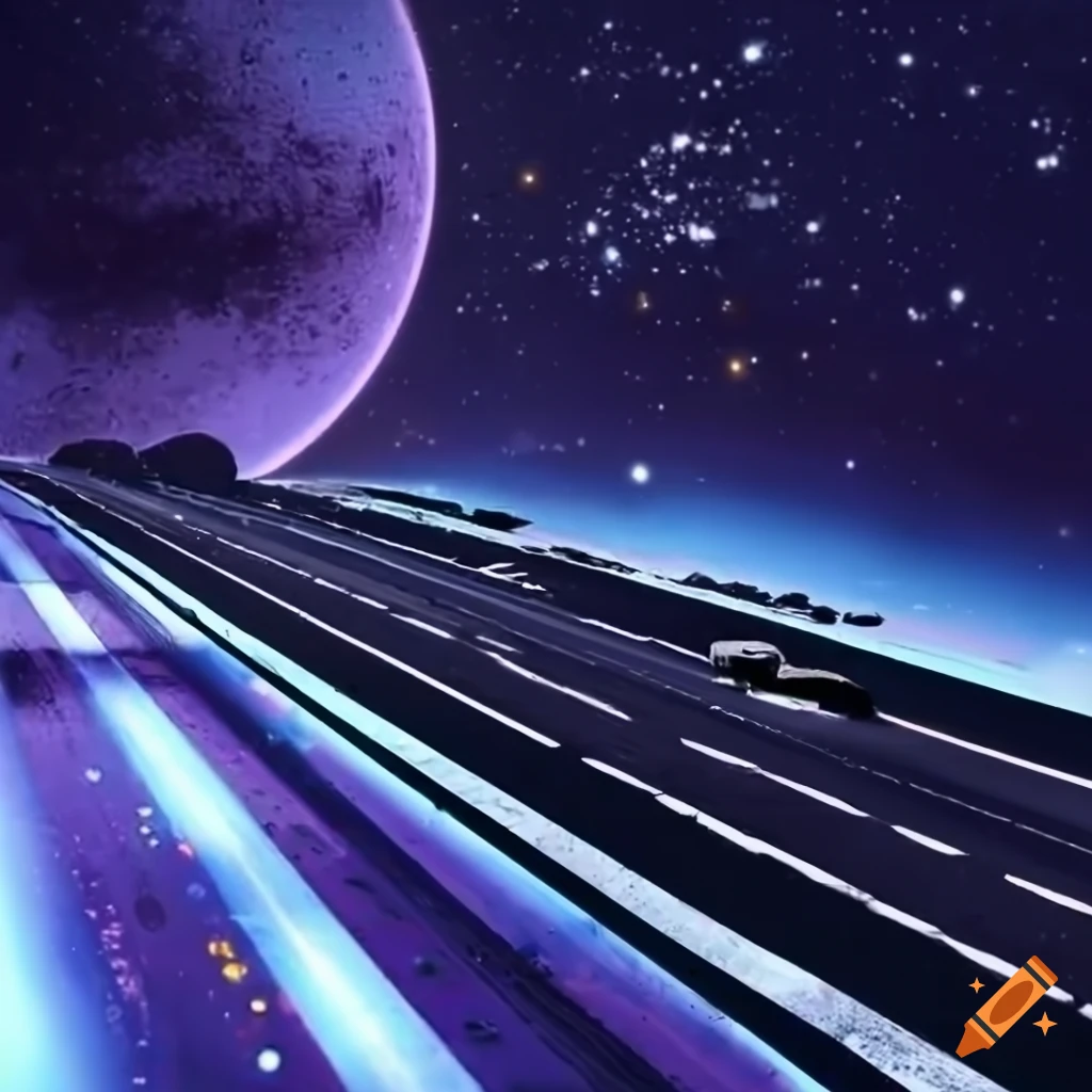 Space highway on Craiyon