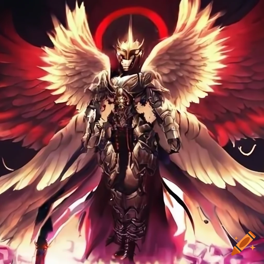 Anime portrayal of a majestic royal king angel archangel man on Craiyon