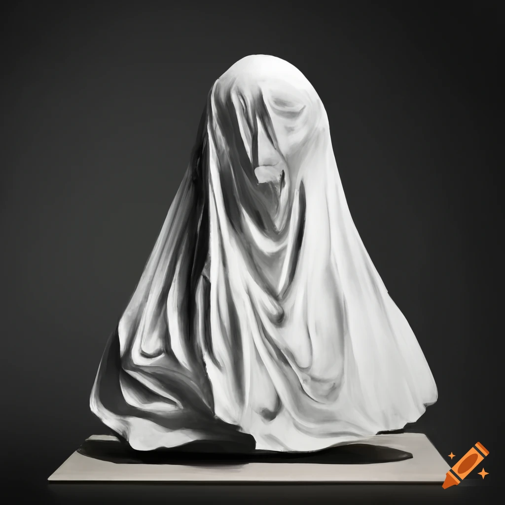 Veiled figure inspired by Georg Baselitz and Willem de Kooning in black ...