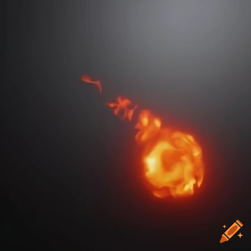 Unreal engine 5 fireball with smoke on grey background on Craiyon