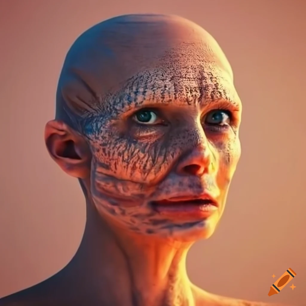 Mutated friendly person in the desert on Craiyon