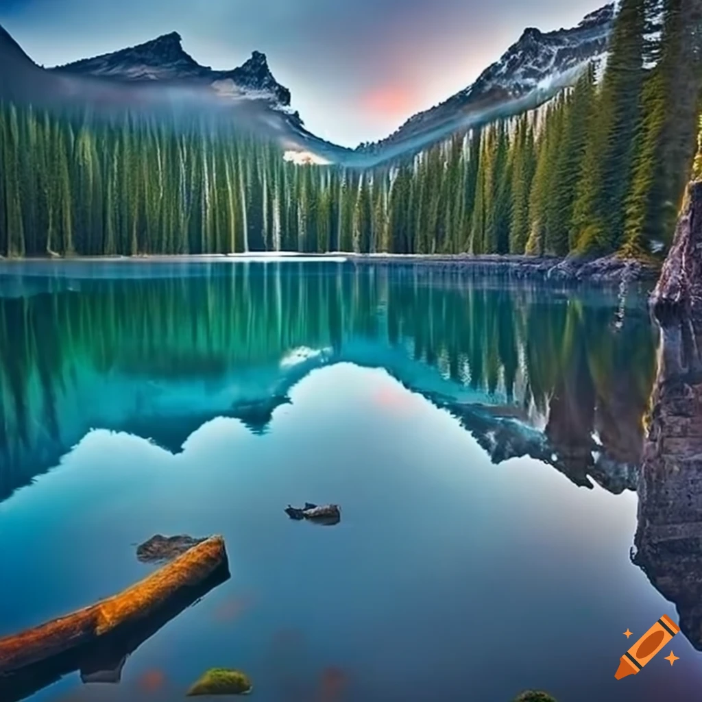 Stunning high-definition photo of mirror lake, oregon on Craiyon