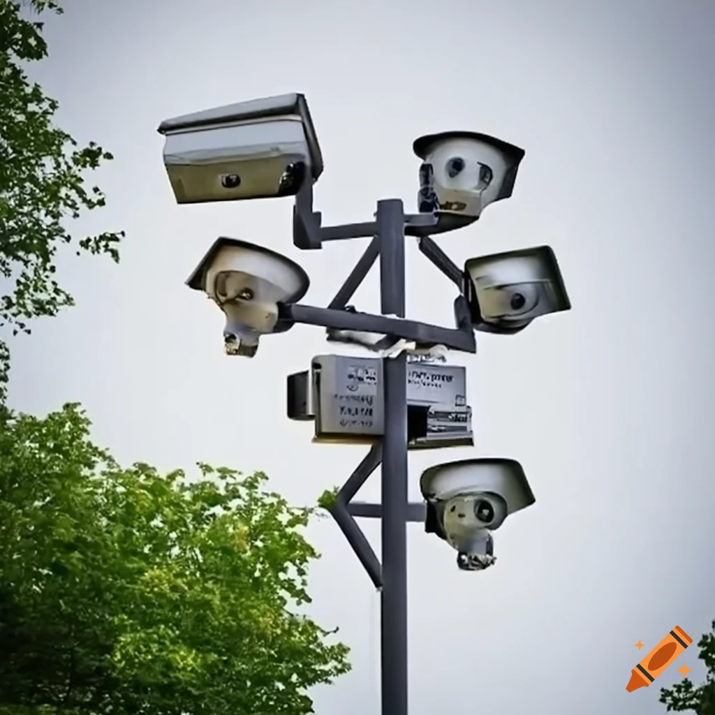 Tree composed of cctv cameras on Craiyon