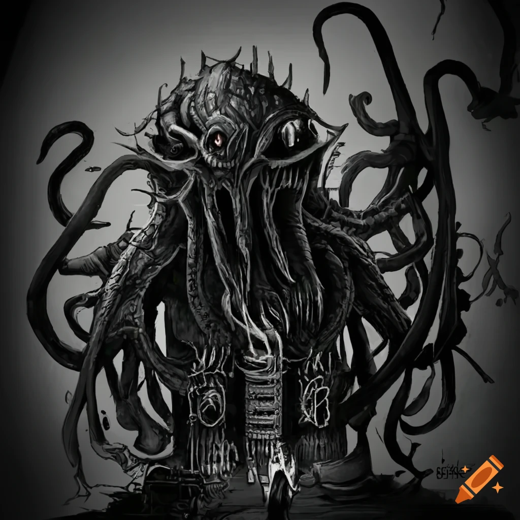 Eldritch horror mechanical Cthulhu creature on Craiyon
