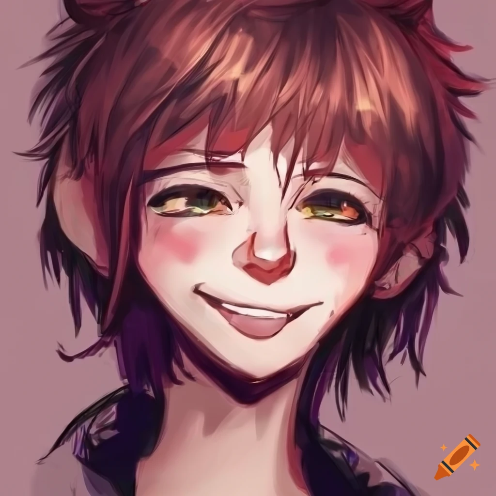 Smiling original character sketch on Craiyon