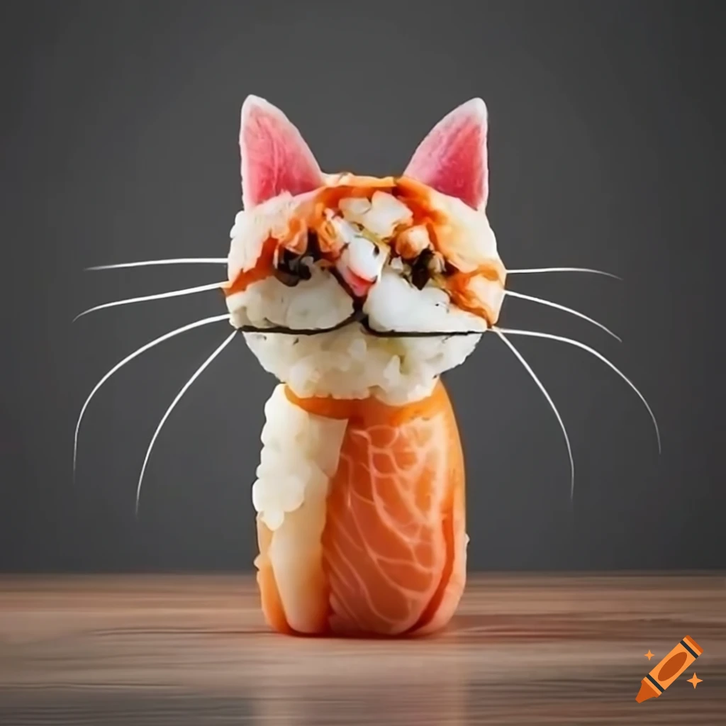 Sushi cat sculpture on Craiyon