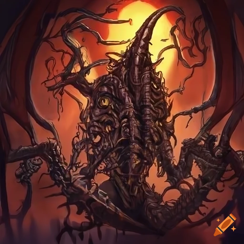 Eldritch horror mechanical inspired by nyarlathotep on Craiyon