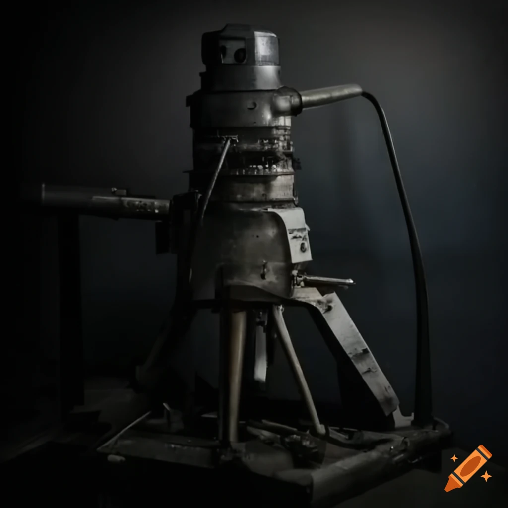 Remains of malfunctioning industrial machine with self-hatred on Craiyon