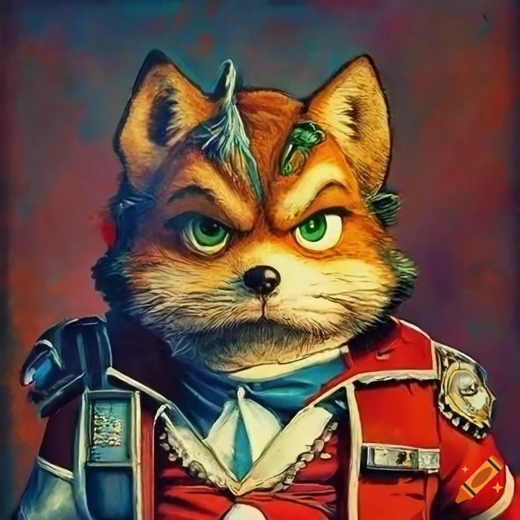 Intricate vintage star fox poster with detailed illustrations on Craiyon