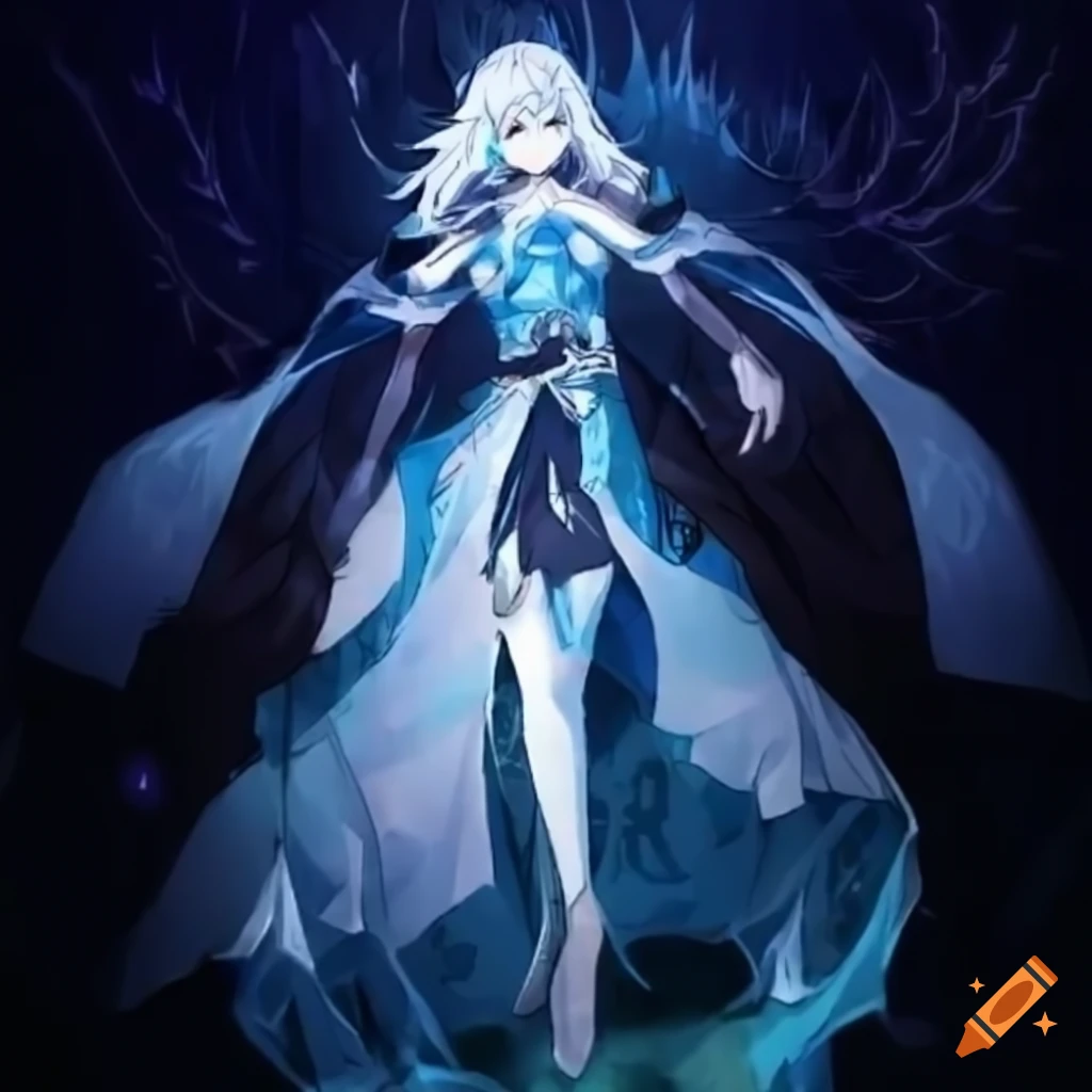Elegant ice mage with strong punching abilities in tattered robe and ...