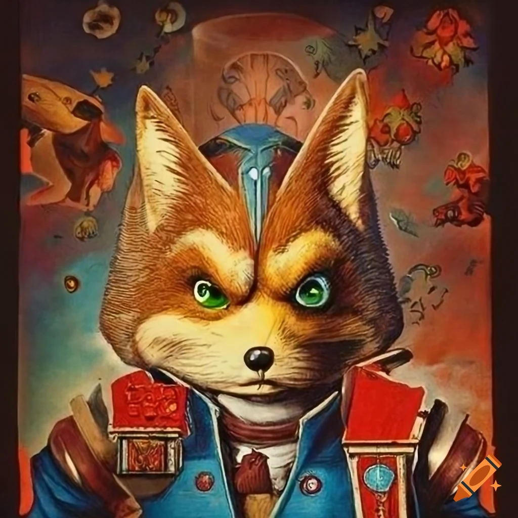 Intricate details in a vintage Star Fox poster by James Gurney and ...