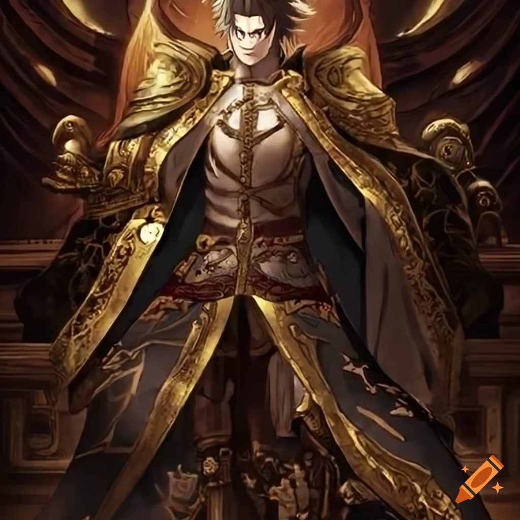 Anime medieval royal god man on Craiyon
