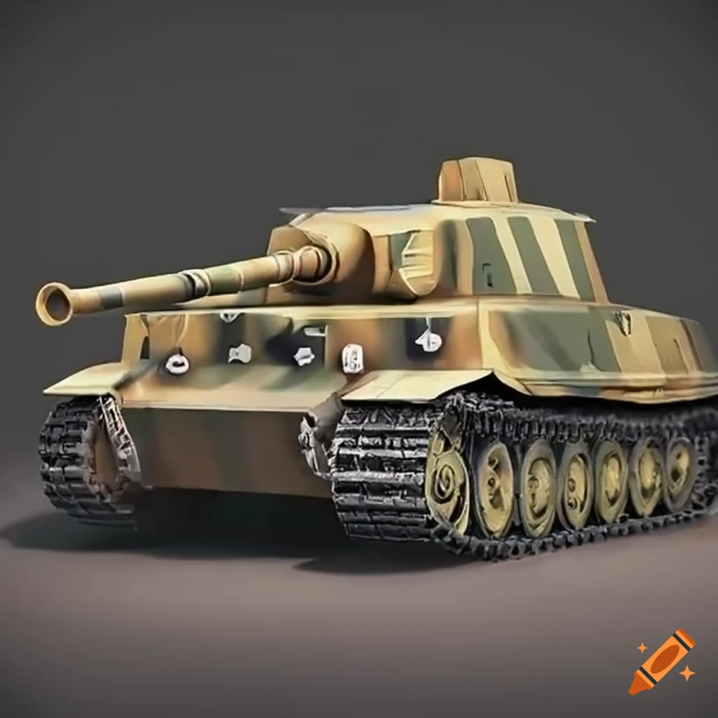 German tiger tank in a realistic style on Craiyon
