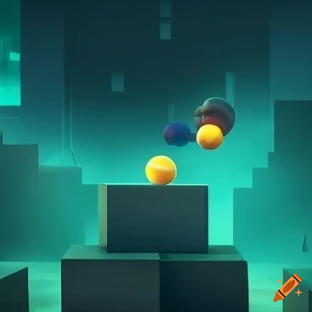 Game with ball destroying blocks on Craiyon