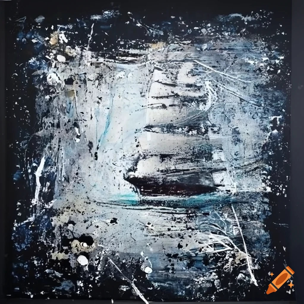 Abstract silver and white splatter painting inspired by the merchant ...