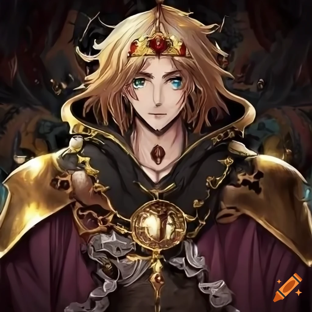 Anime medieval imperial god man character on Craiyon