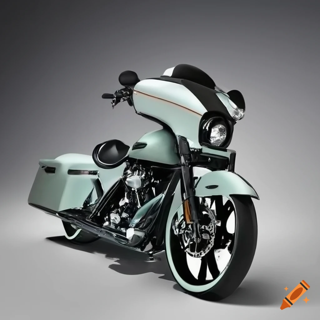 Custom Harley Davidson RoadGlide motorcycle with bright color paint on ...