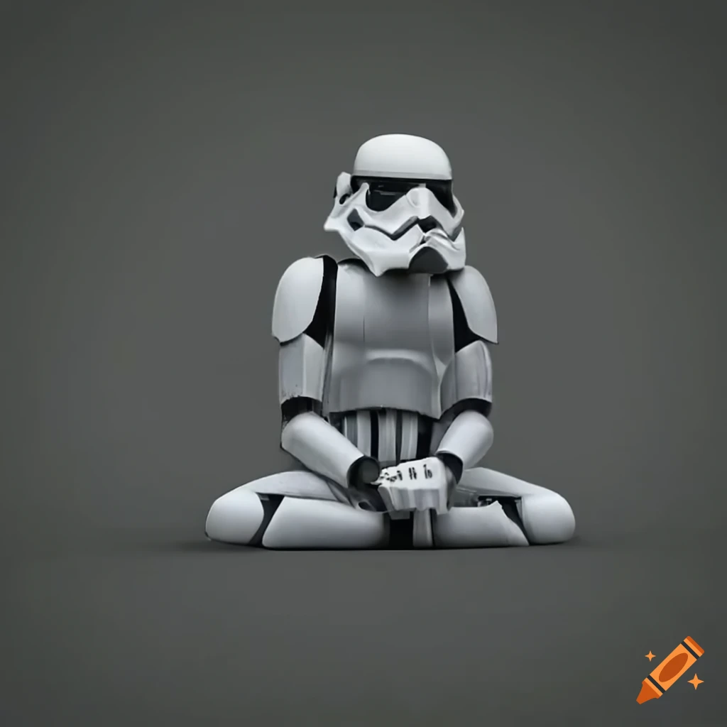 Sad stormtrooper from star wars listening to music by the roadside on ...