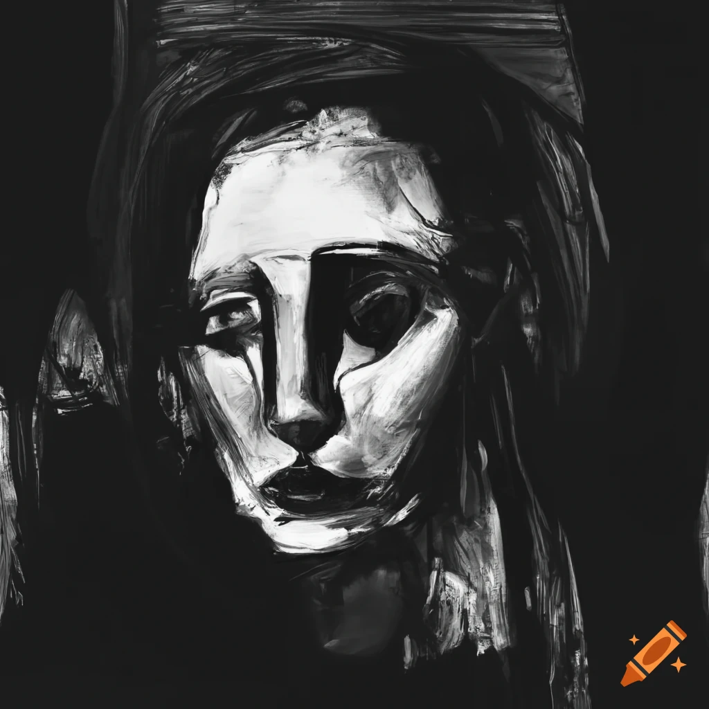 Portrait of a shrouded woman inspired by Georg Baselitz and Willem de ...