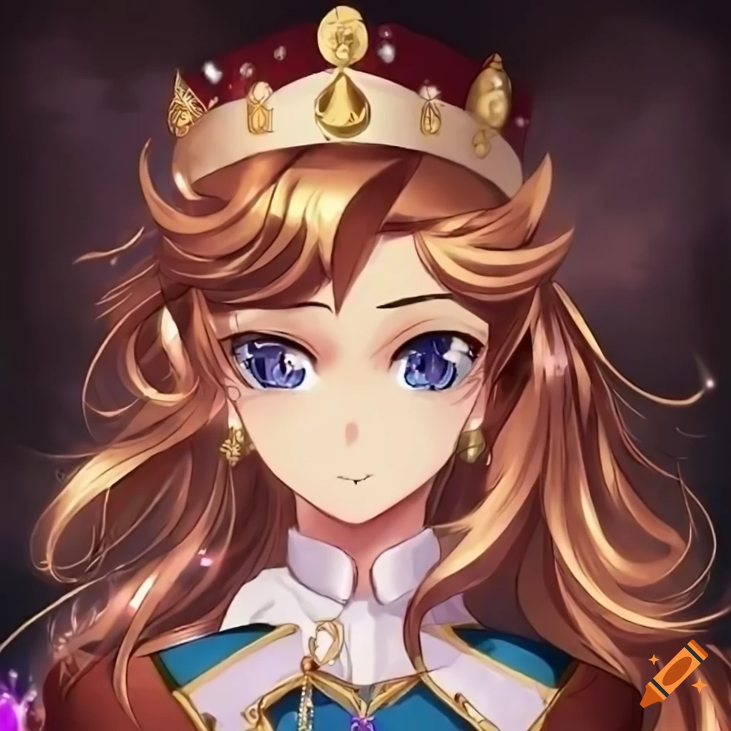 Anime princess in winter dream under the moonlight with flowing hair ...