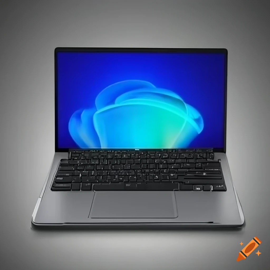 Modern laptop with rgb keyboard and windows 11 os on Craiyon