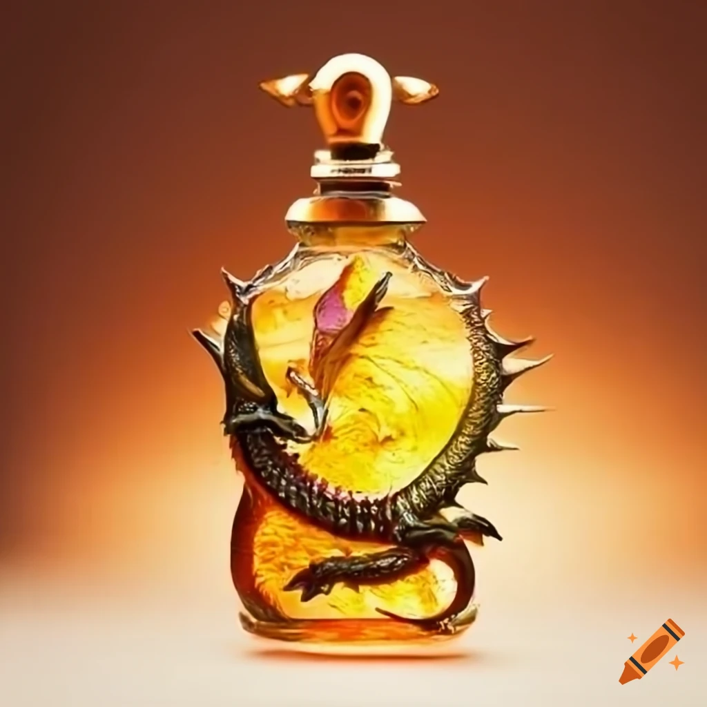 Parfum bottle with a dragon on Craiyon