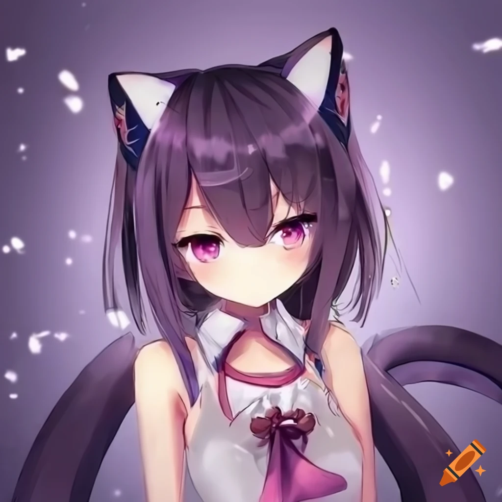 Anime neko girl character on Craiyon