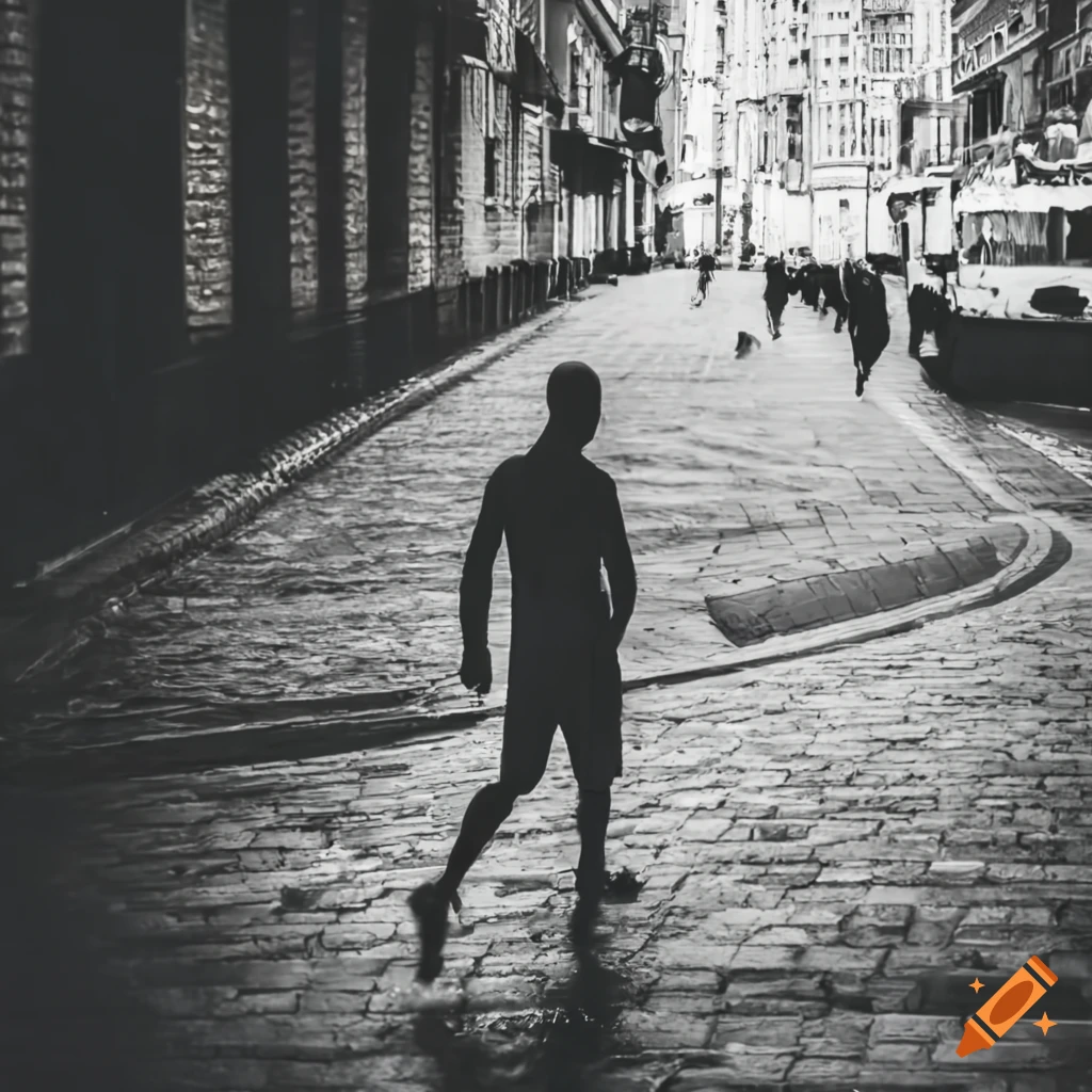 Man in a normal city setting on Craiyon