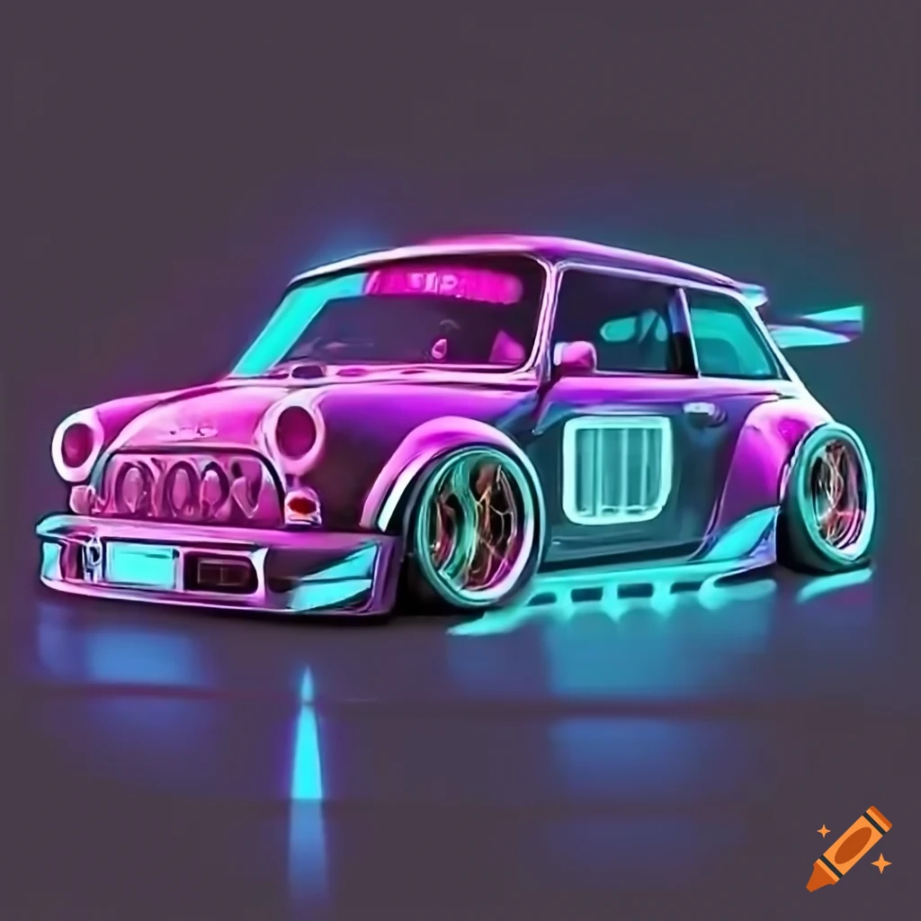 Stunning low-rider mini cooper with a retro-futuristic RWB bodykit and ...