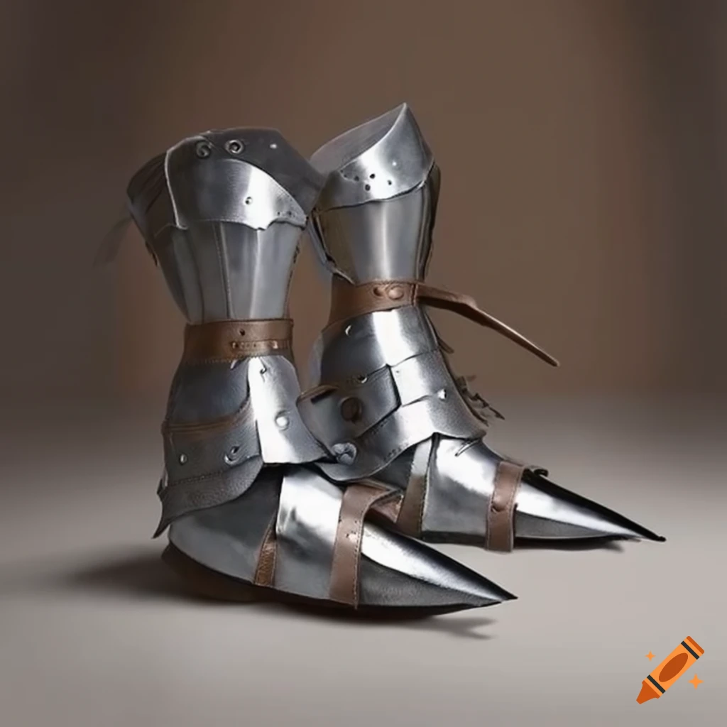Medieval light armor shoes on Craiyon