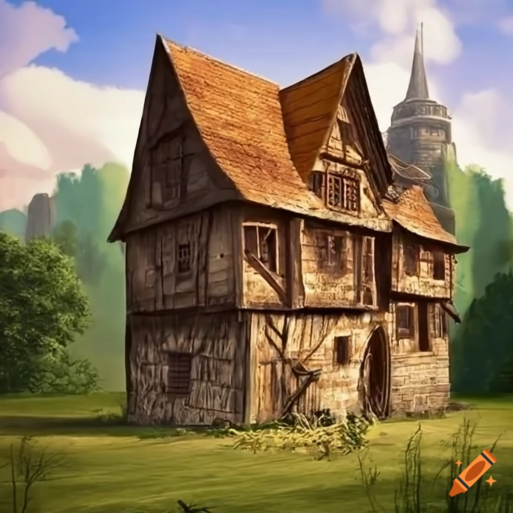 Medieval house architecture on Craiyon