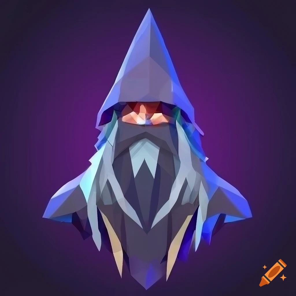 Wizard game fantasy low poly icon on Craiyon