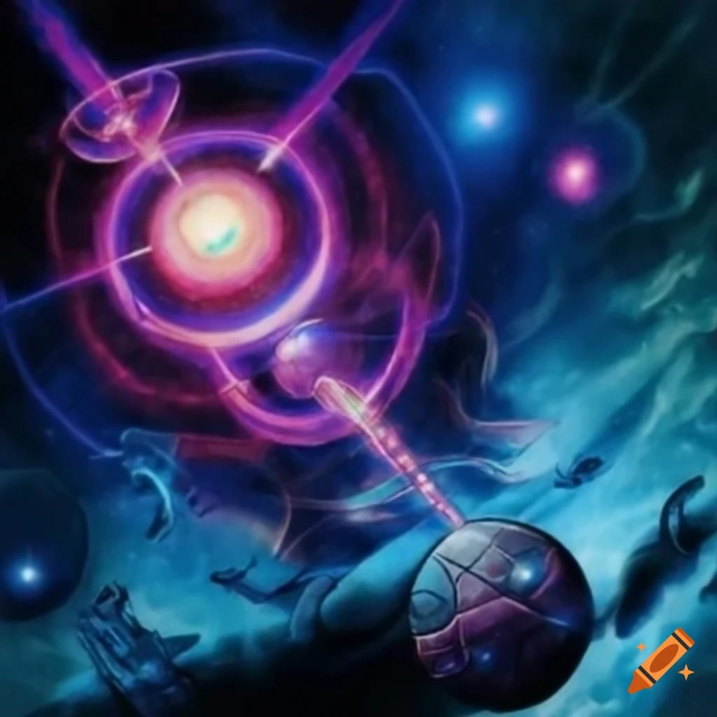 Yugioh cosmic scale art card on Craiyon