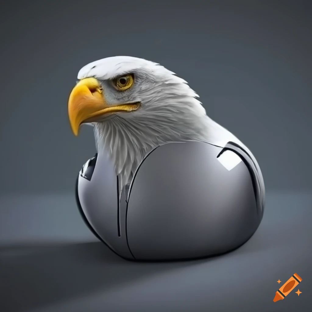 Creative computer mouse with legs and eagle head on Craiyon