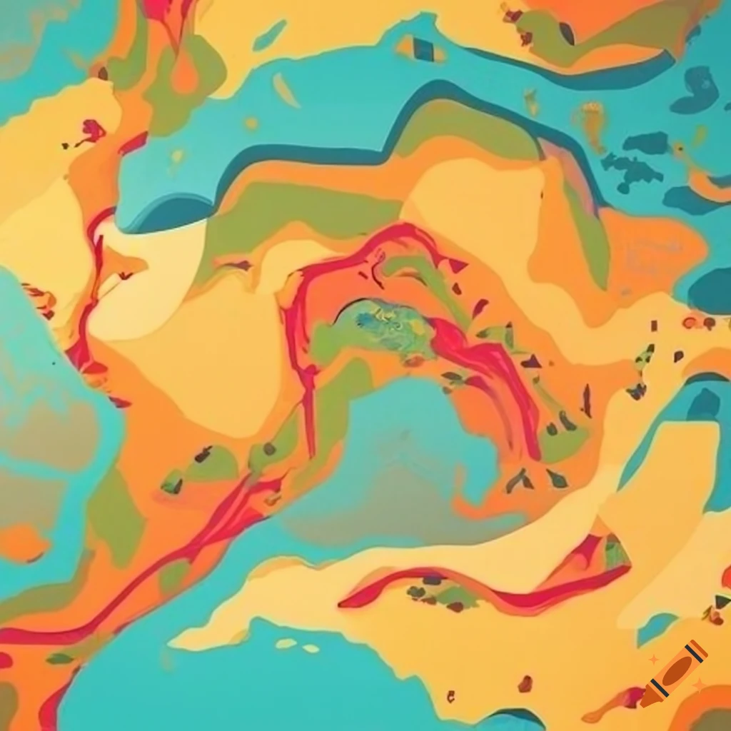 Geological map in modernist style on Craiyon