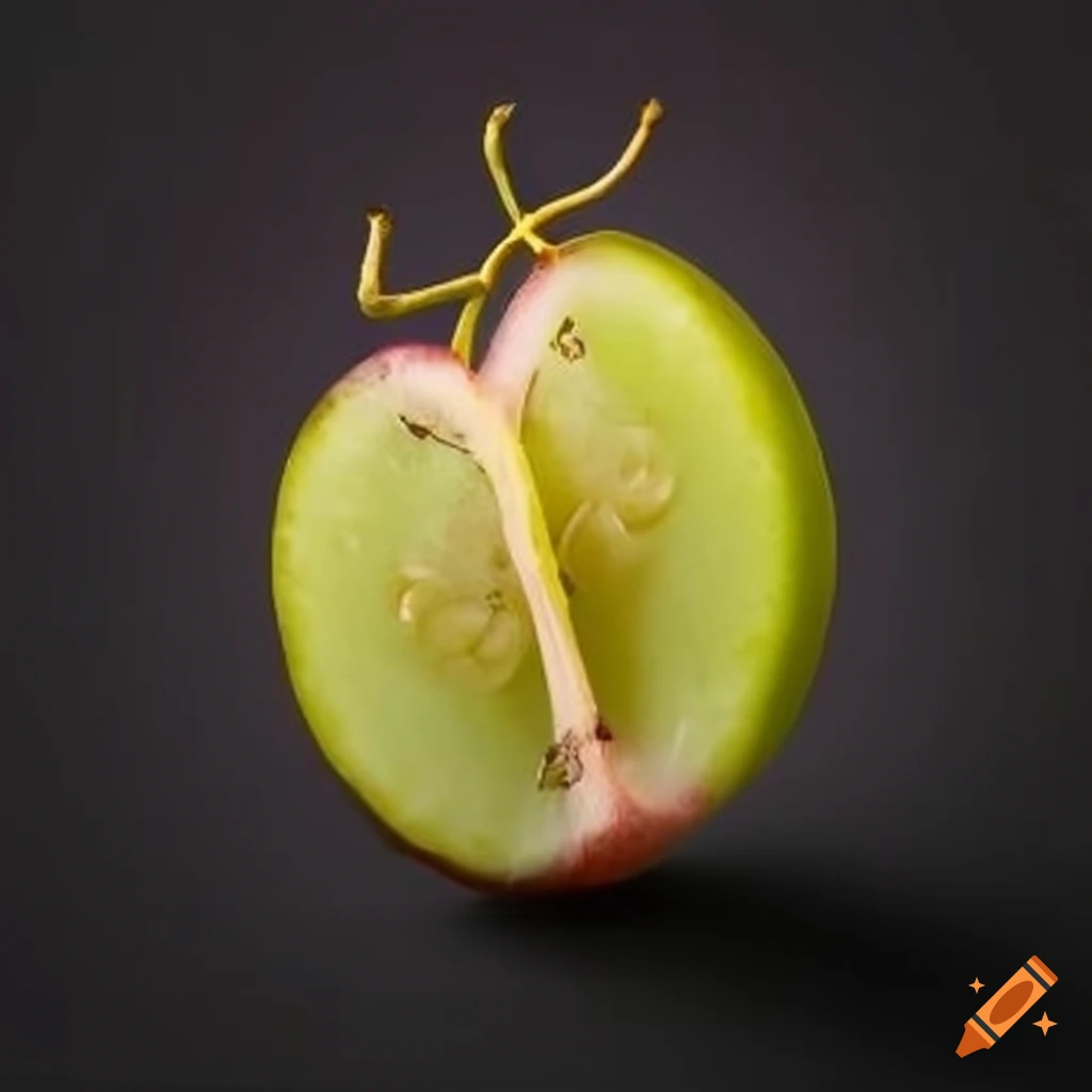 Ripe and juicy grapes cut in half on Craiyon