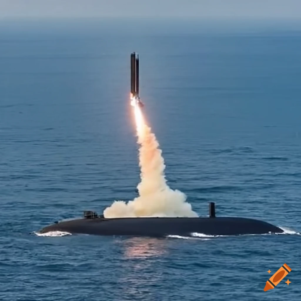 Submarine firing missiles on Craiyon