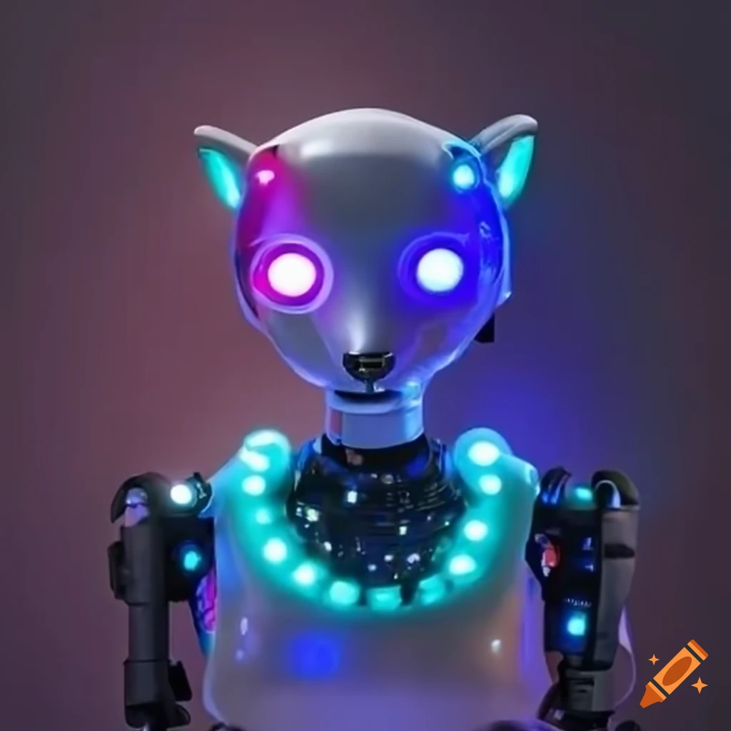 Robot fursona with led lights on Craiyon