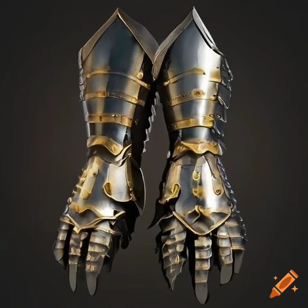 Medieval gauntlet armor on Craiyon