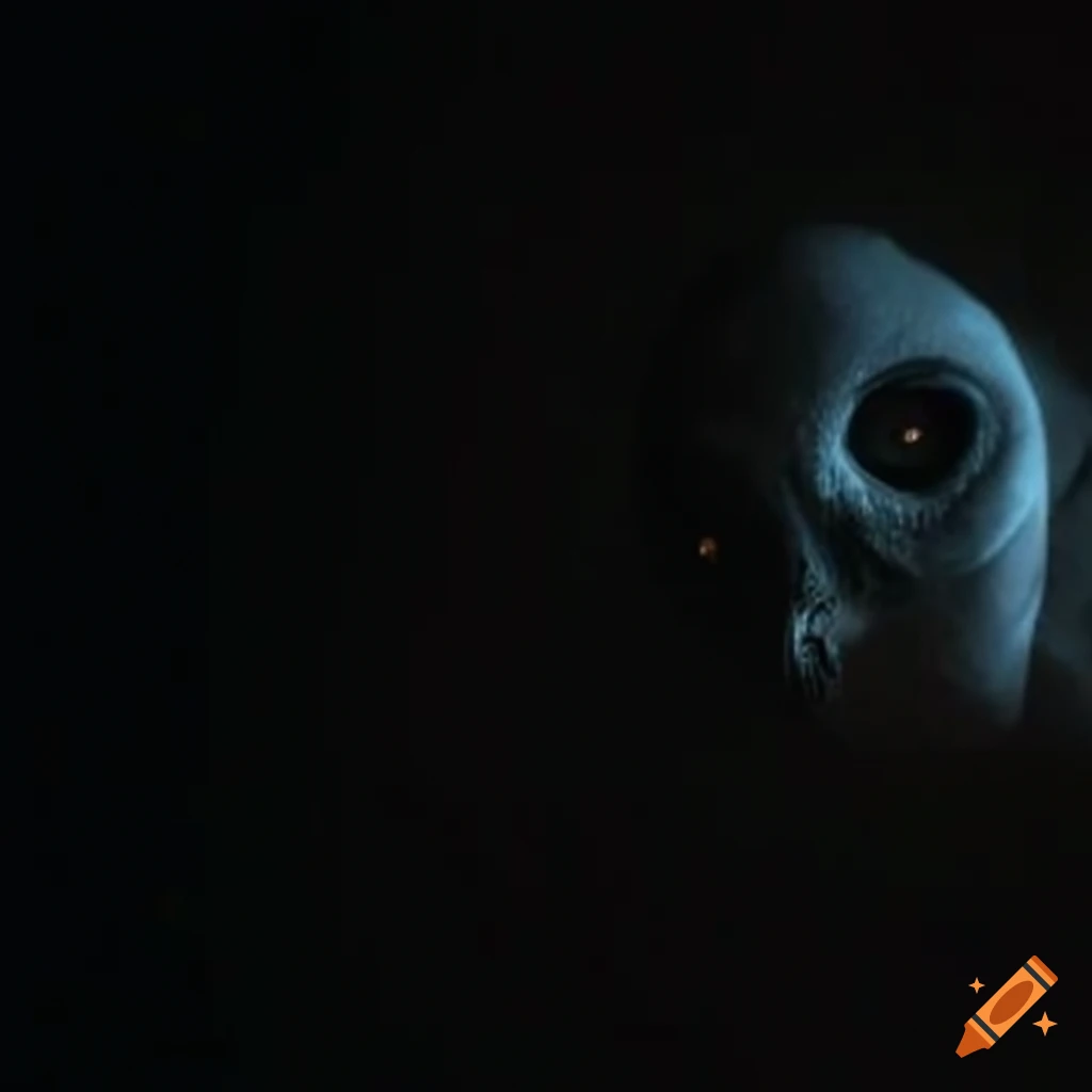 Alien hiding in the dark on Craiyon