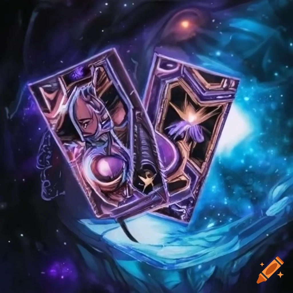 Yugioh cosmic playing cards art card on Craiyon