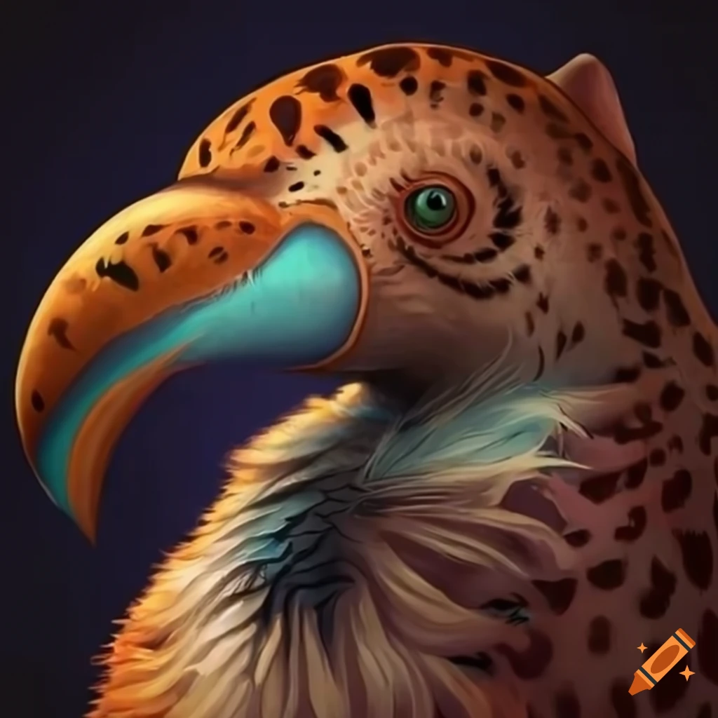 Charming creature with feline features and avian beak on Craiyon