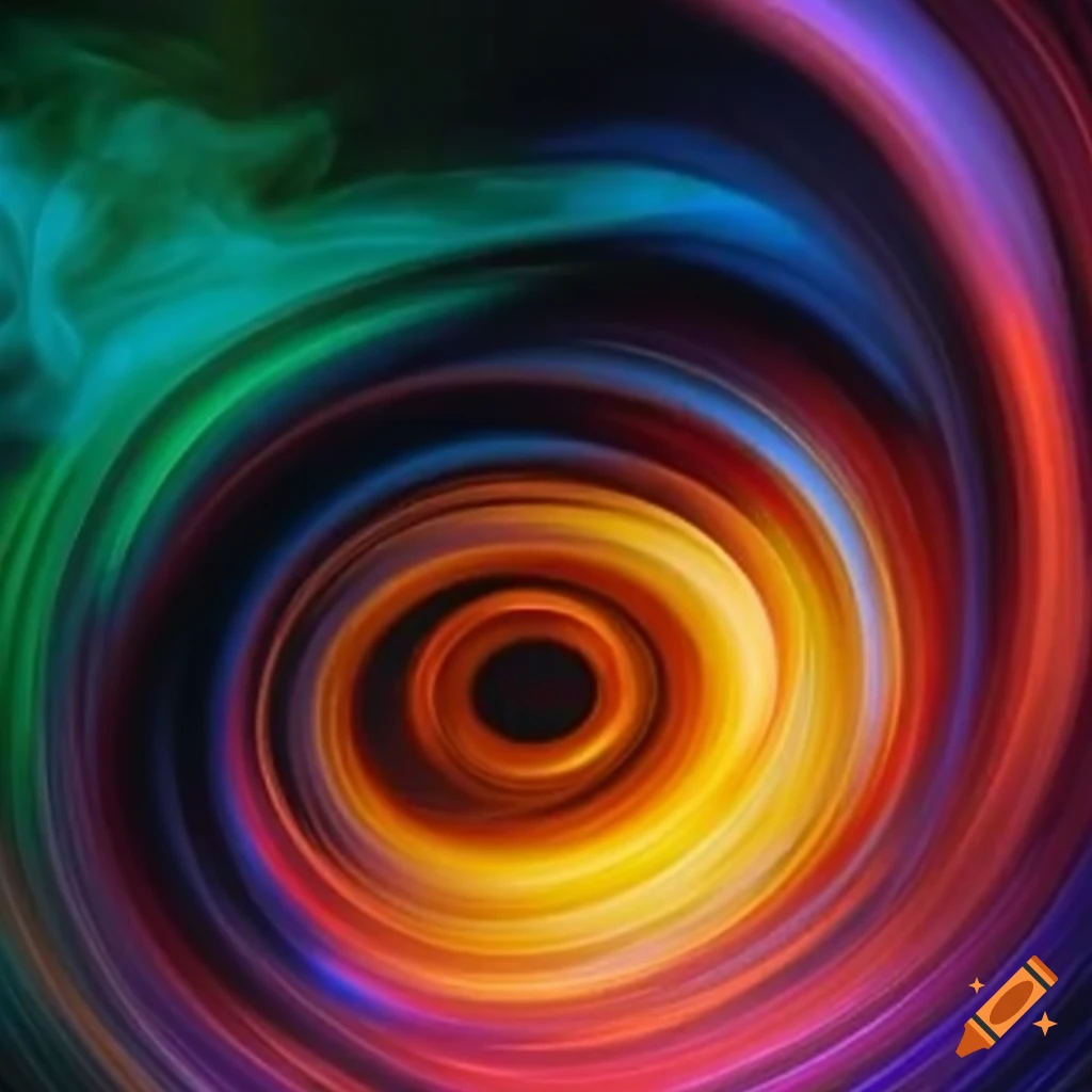 Swirling vibrant smoke forming a mesmerizing vortex on Craiyon