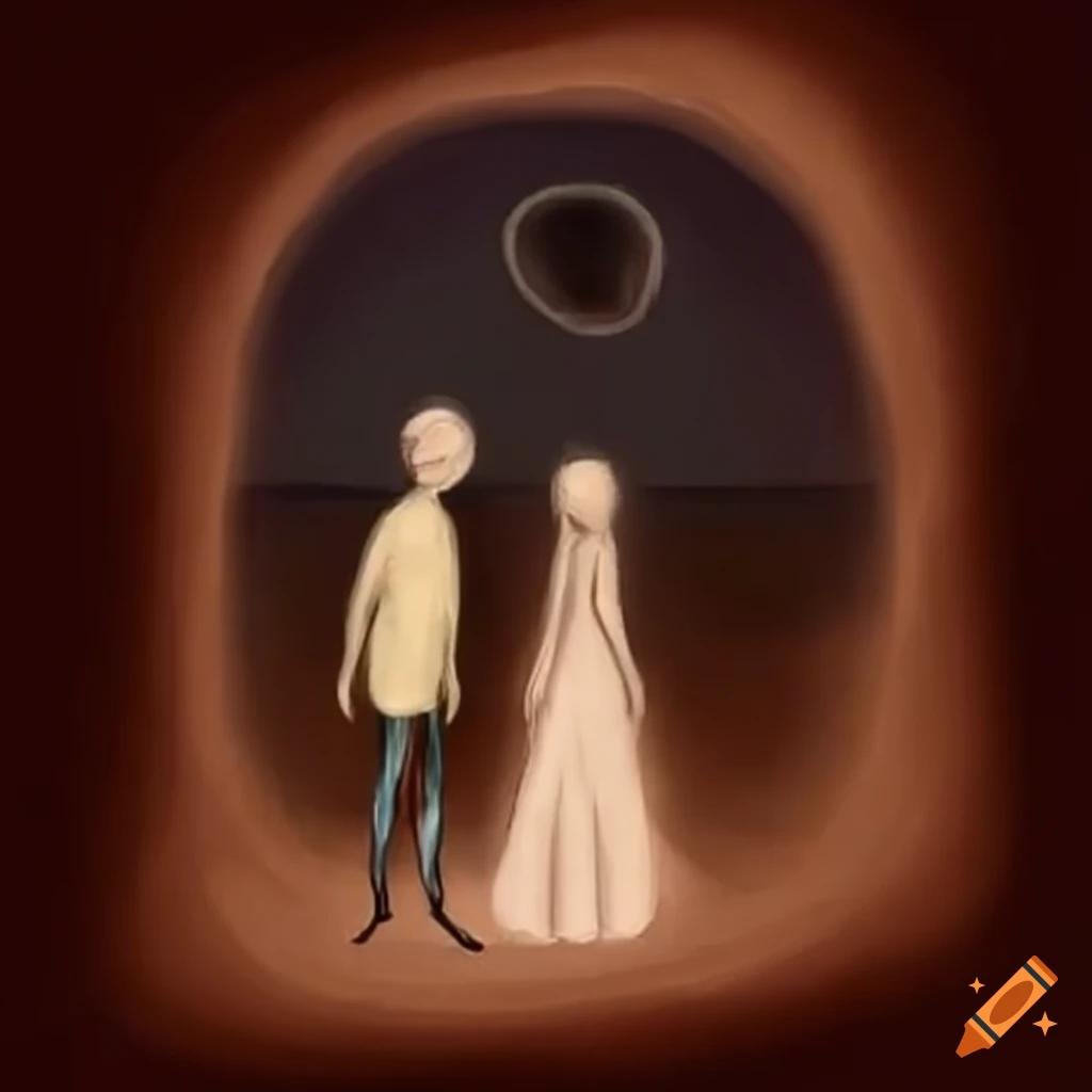 Metaphor of two people parting ways on Craiyon