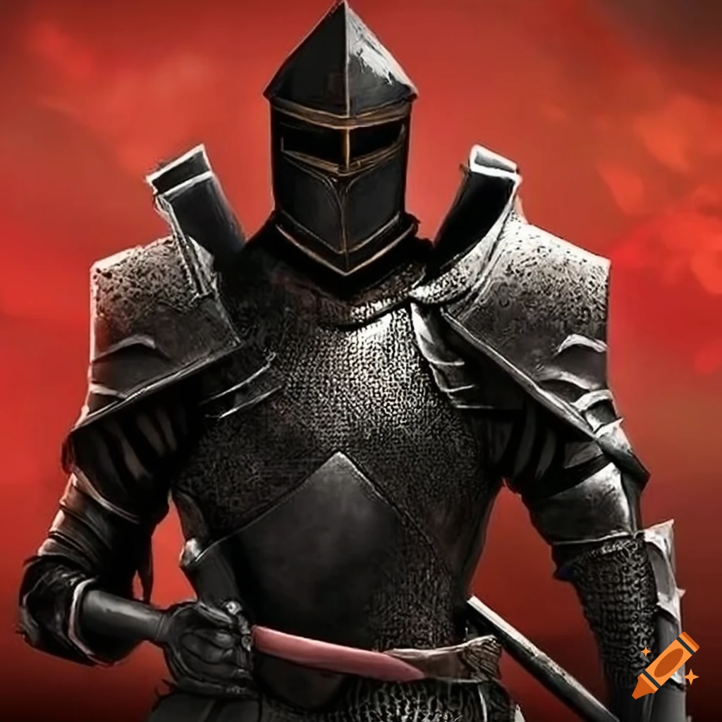 Black knight in armor on Craiyon