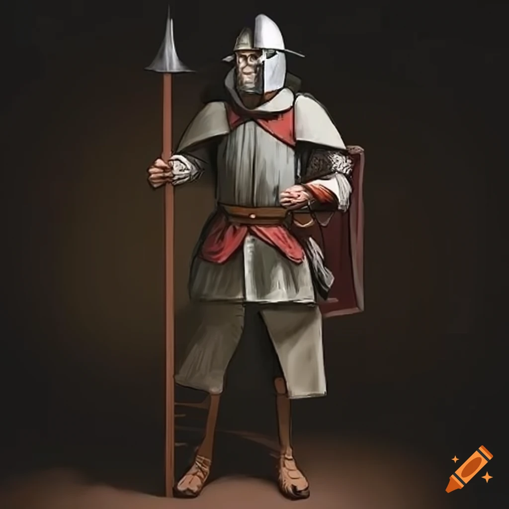 Medieval militia warriors in formation on Craiyon